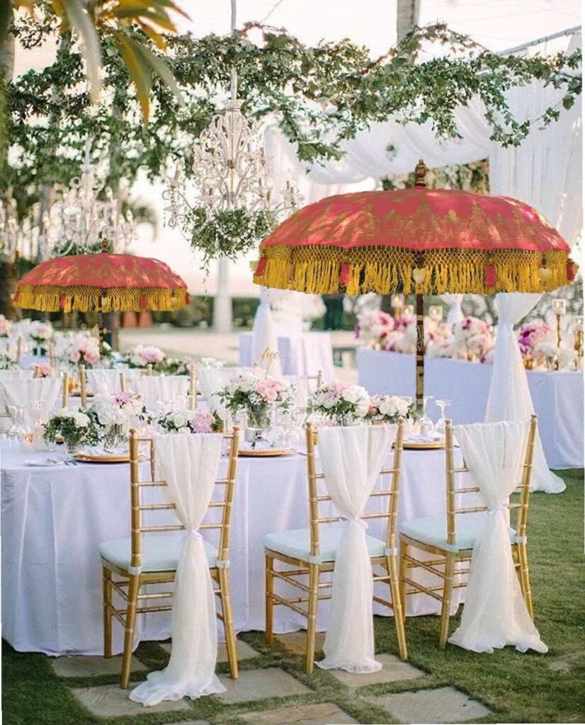 Pink garden sun parasol