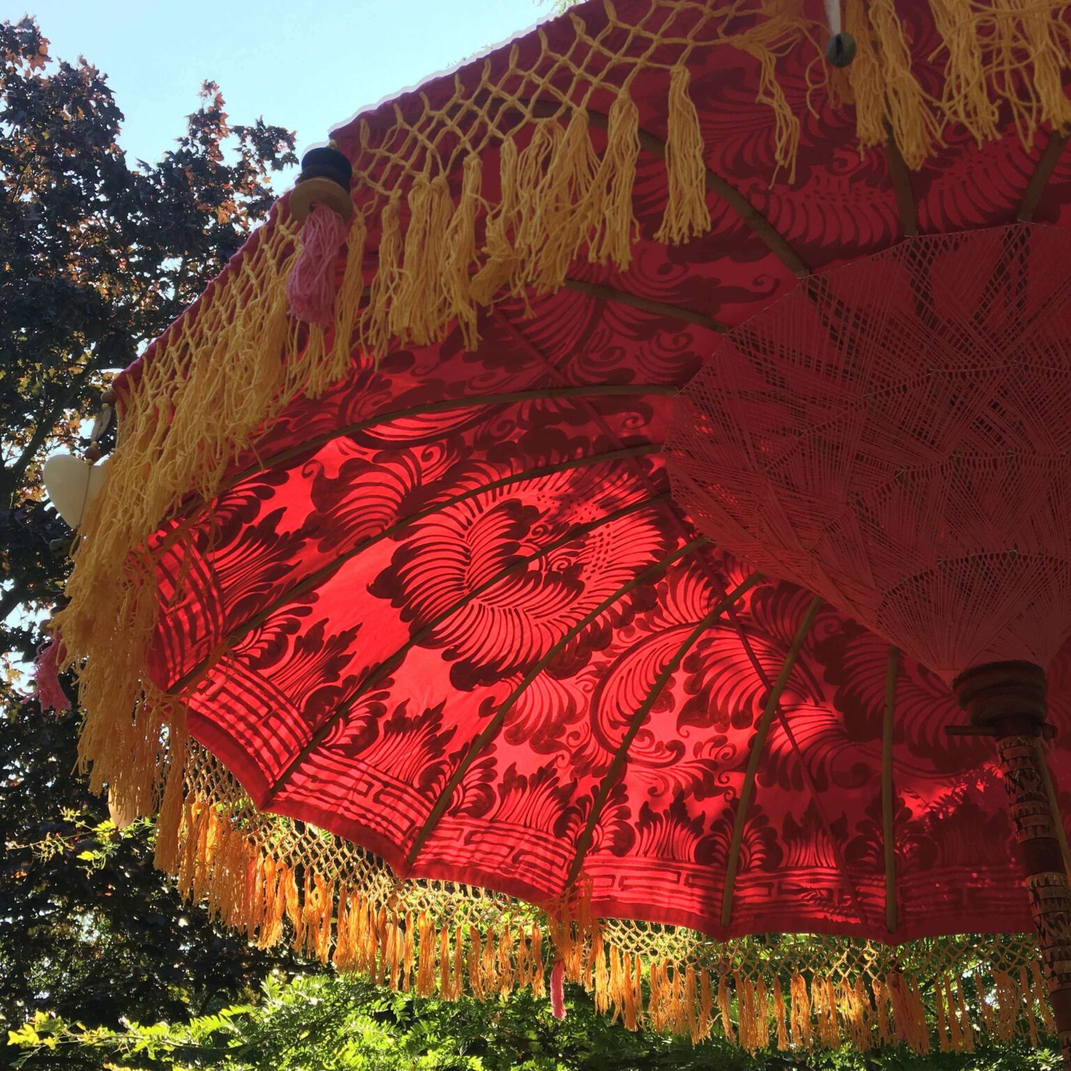 Pink garden sun parasol